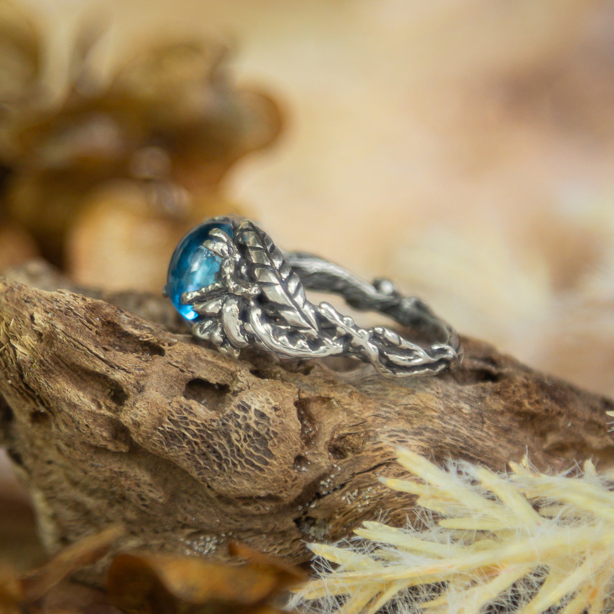 Blue Topaz Ring "MAR" | BlackTreeLab
