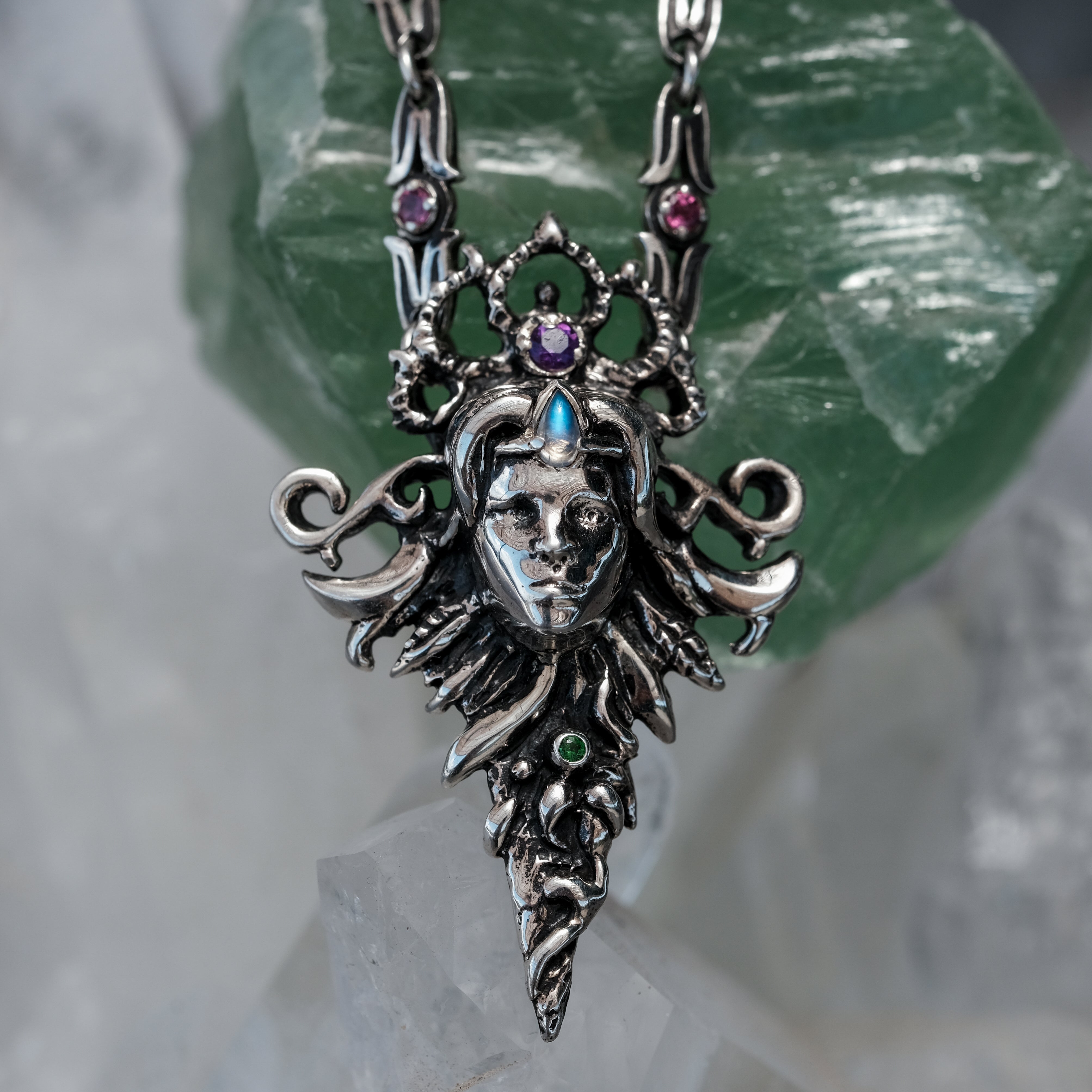 Antique Silver Fantasy Pendant "Demeter" | BlackTreeLab