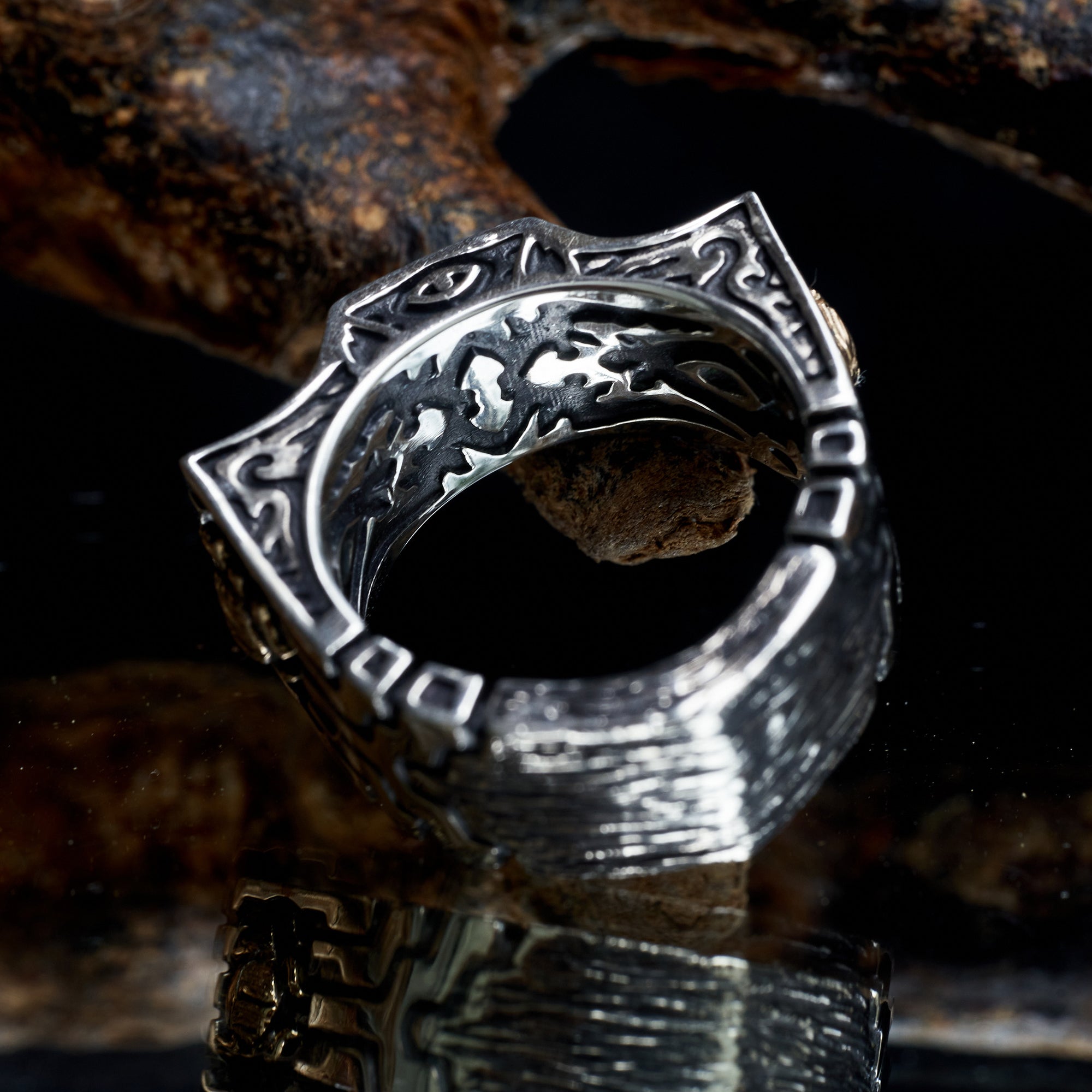 Men's Blue Topaz Ring “Gates” | BlackTreeLab