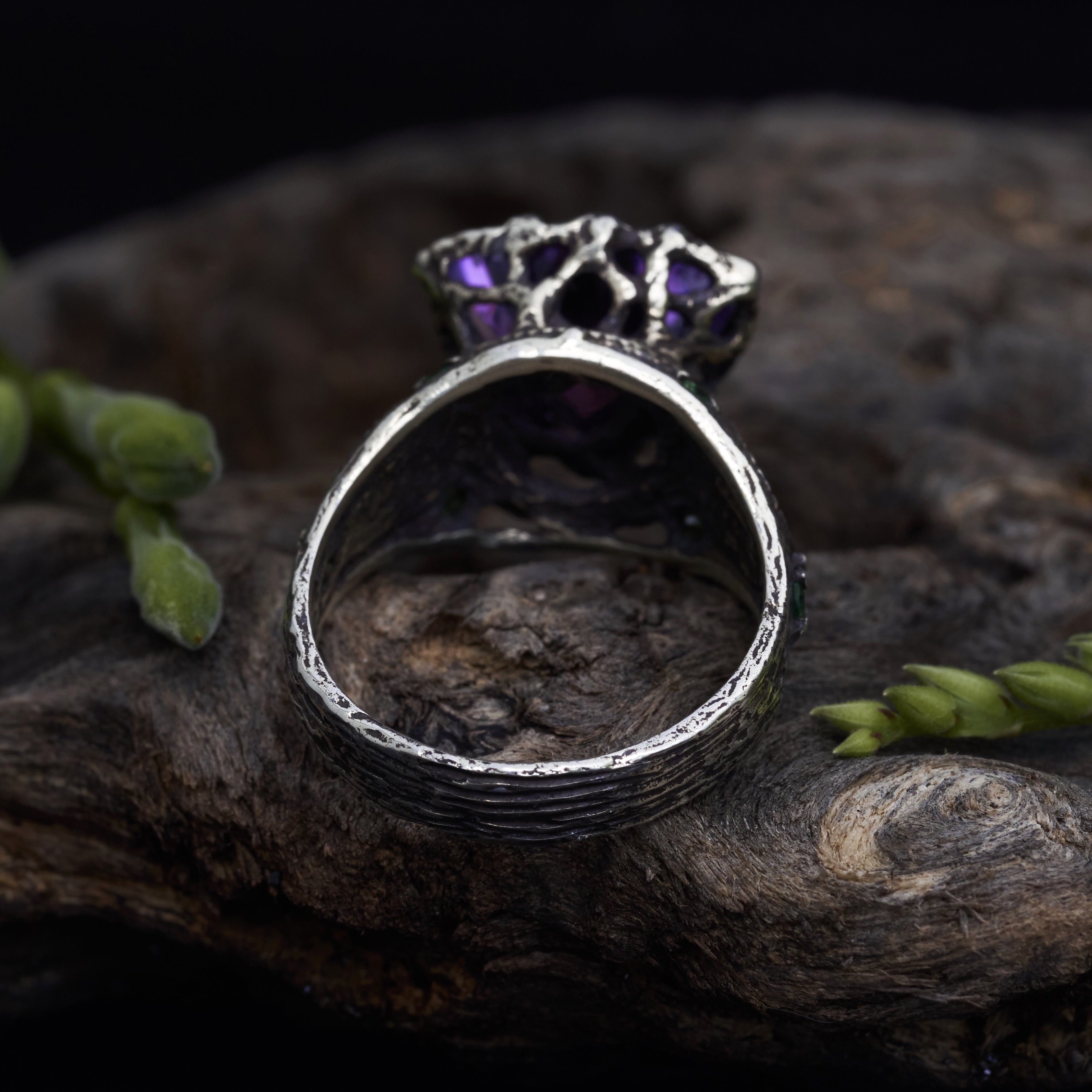 Sterling Silver Amethyst "Portal" Ring | BlackTreeLab