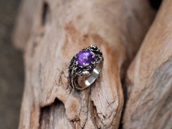 Sterling Silver Amethyst Ring "Fay" | BlackTreeLab