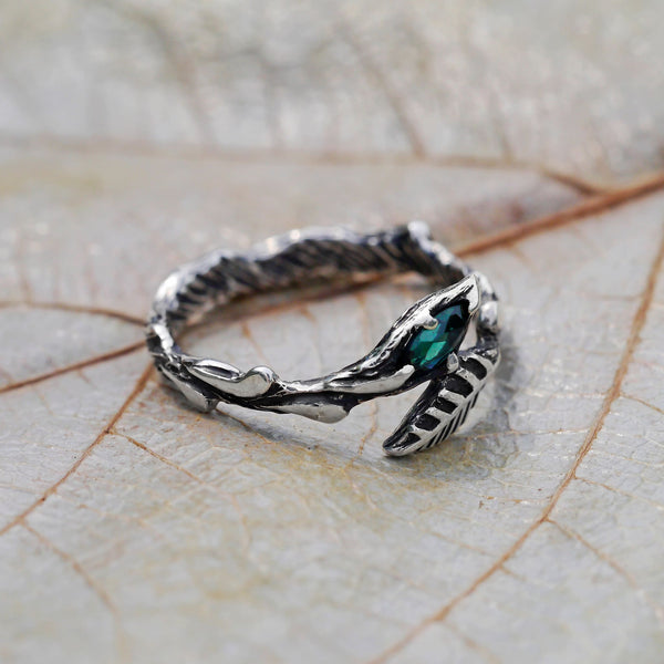 Sterling Silver Green-Blue Tourmaline Ring "Rene" | BlackTreeLab